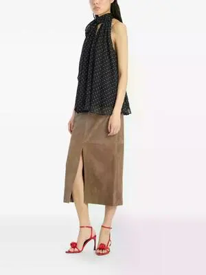 ROTATE BY BIRGER CHRISTENSEN Suede Midi Pencil Skirt