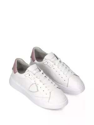 Philippe Model Temple Tennis Low Leather Trainer - White