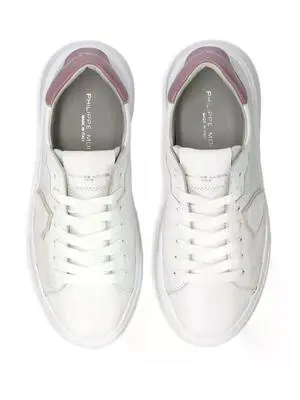 Philippe Model Temple Tennis Low Leather Trainer - White