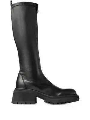 JIMMY CHOO 50mm Lune Zip-detail Platform Boots - Black