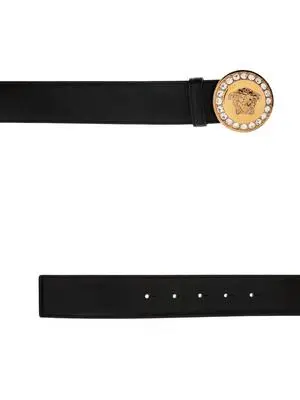Versace Crystal-embellished Medusa-buckle Belt - Black
