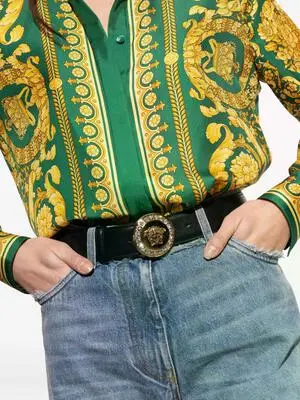 Versace Crystal-embellished Medusa-buckle Belt - Black