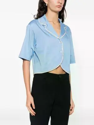 Sandro Beaded Lapel Collar Shirt