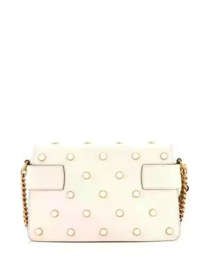 Gucci Broadway Pearly Bee Embellished Leather Mini Shoulder Bag - Neutrals