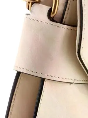 Gucci Broadway Pearly Bee Embellished Leather Mini Shoulder Bag - Neutrals