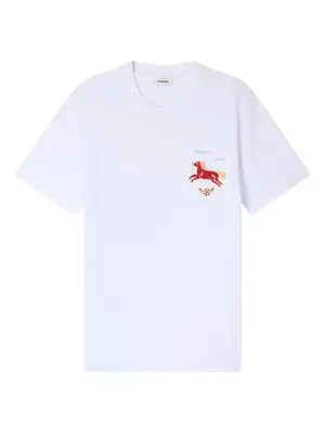 Sandro Embroidered Horse Cotton T-shirt - White
