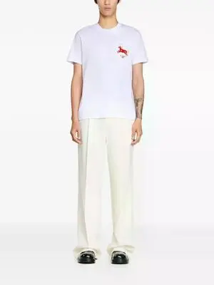 Sandro Embroidered Horse Cotton T-shirt - White