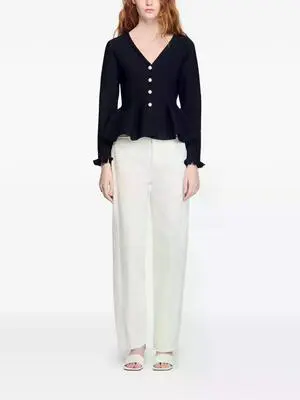 Sandro Textured Peplum Cardigan