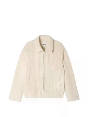 Sandro Knit-effect Jacket With Shirt Collar And Zip Closure