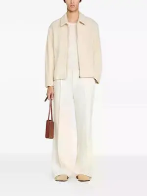 Sandro Knit-effect Jacket With Shirt Collar And Zip Closure