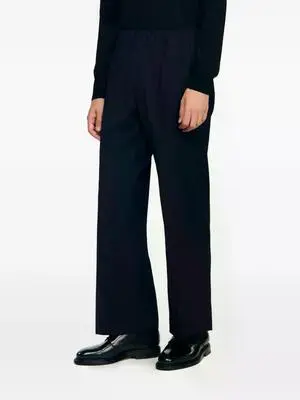 Sandro Elasticated-waistband Straight-leg Trousers - Black