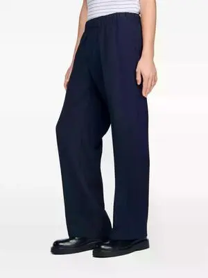 Sandro Elasticated Waist Wide-leg Trousers - Blue