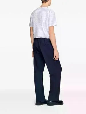 Sandro Elasticated Waist Wide-leg Trousers - Blue