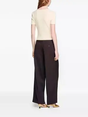 Sandro Detail V-neck T-shirt - Neutrals