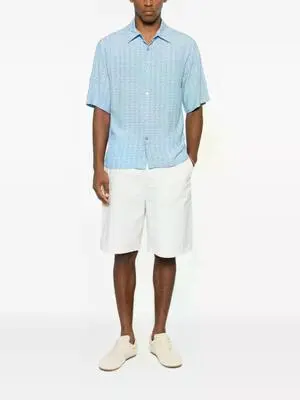 Sandro Link Print Loose-fit Shirt - Blue