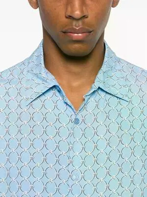 Sandro Link Print Loose-fit Shirt - Blue