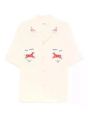 Sandro Horse-embroidered Shirt - Neutrals