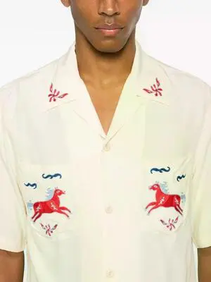 Sandro Horse-embroidered Shirt - Neutrals