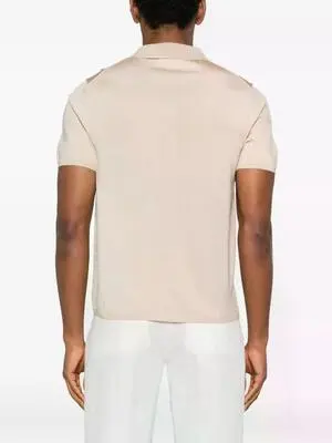 Sandro Short-sleeved V-neck Polo Shirt - Neutrals