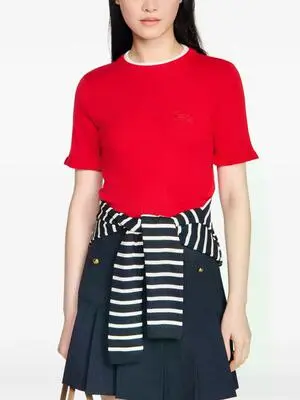 Sandro Contrast-collar Horse Top