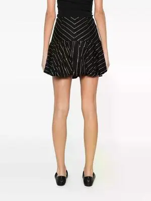 Sandro Striped Sequin-embellished Mini Skirt - Black