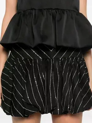 Sandro Striped Sequin-embellished Mini Skirt - Black