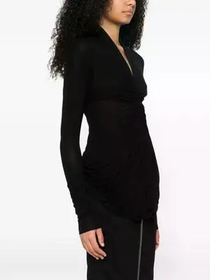 Rick Owens Radiance Draped V-neck Top - Black