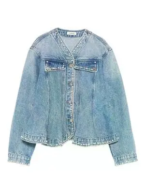 Sandro Pearl-embellished Denim Jacket