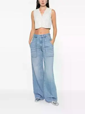 Sandro Striped Rhinestone-embellished Crop Top - White