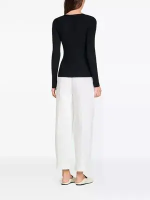 Sandro Ribbed V-neck Cardigan With Decorative Metal Buttons