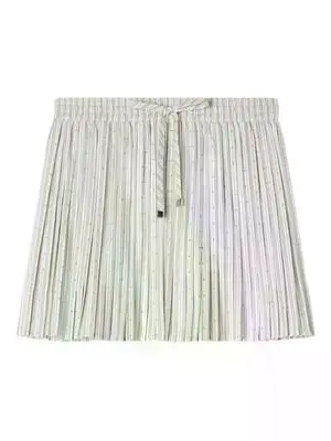 Sandro Striped Rhinestone Embellished Mini A-line Skirt - Neutrals