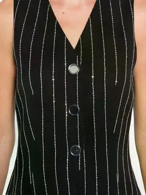Sandro Striped Sequin Embellished Waistcoat - Black