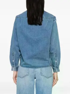 Sandro Embellished Denim Shirt - Blue
