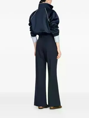 Sandro High-waisted Wide-leg Wool Blend Trousers