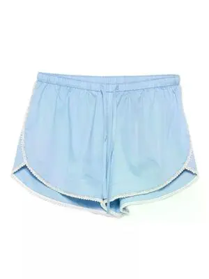 Sandro Beaded Trim Cotton Shorts - Black