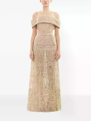 SAIID KOBEISY Beaded Maxi Dress