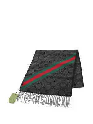Gucci 2020s Gg-pattern Scarf - Grey
