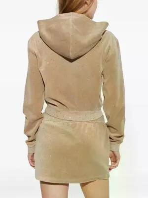 Alexander Wang Embellished Zip Up Hoodie - Neutrals