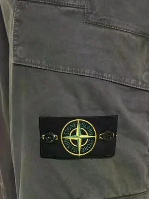 Stone Island Stone Island Organic Cotton Stretch Broken Twill Cargo Shorts Grey
