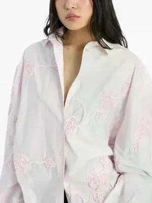 ROTATE BY BIRGER CHRISTENSEN Oversized Appliqué Shirt - Pink