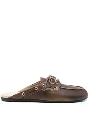 Miu Miu Boat Mules - Brown