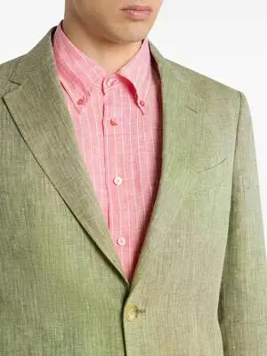 Etro Chevron-motif Single-breasted Linen Jacket