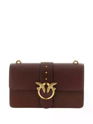 Pinko Love One Classic Leather Crossbody Bag - Red