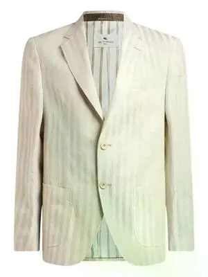 Etro Striped Single-breasted Jacket - Neutrals