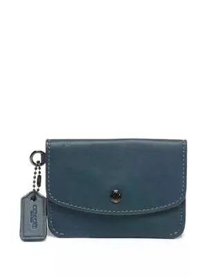 COACH® Leather Card Pouch - Blue