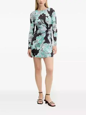 Desigual Knot-detailed Printed Mini Dress