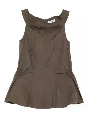 LOW CLASSIC Shirred Blouse Top - Green