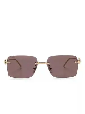 CARTIER Rectangle-frame Sunglasses - Gold