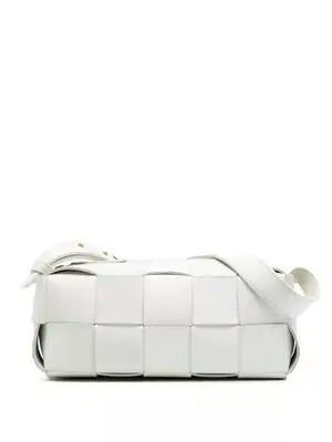 Bottega Veneta Small Intrecciato Brick Cassette Shoulder Bag - White