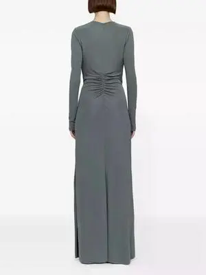 Christopher Esber Orica Ruched V-neck Maxi Dress - Grey